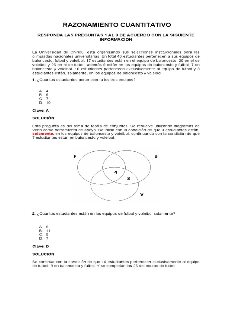 3 Cuettionario Razonamiento Cuantitativo Preguntas y Soluciones | PDF ...