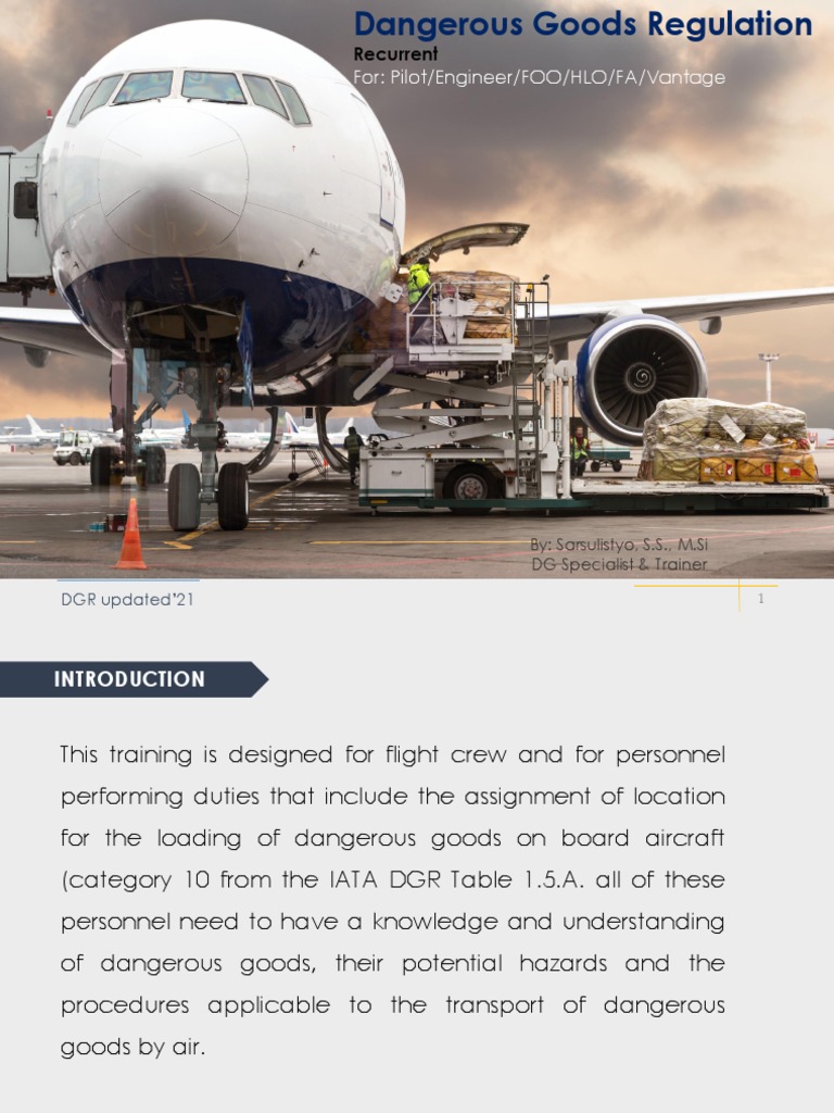 Dangerous Goods Air Transport Training | PDF | Dangerous Goods | Chemistry
