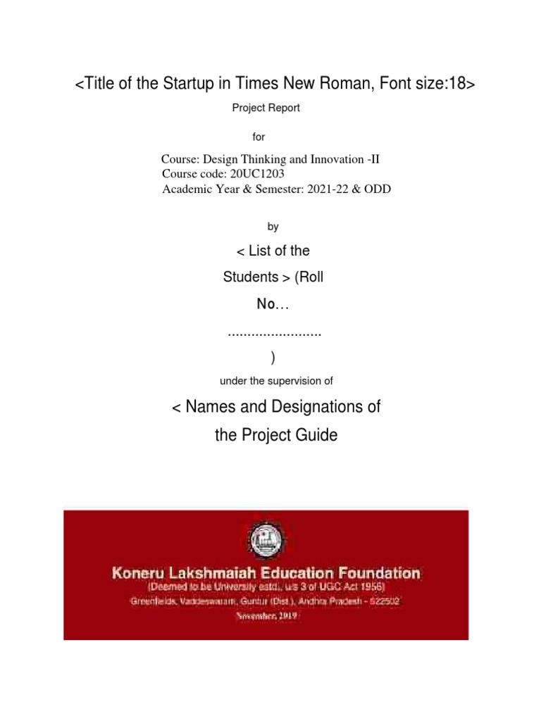 DTI-2 Project Report Template | PDF