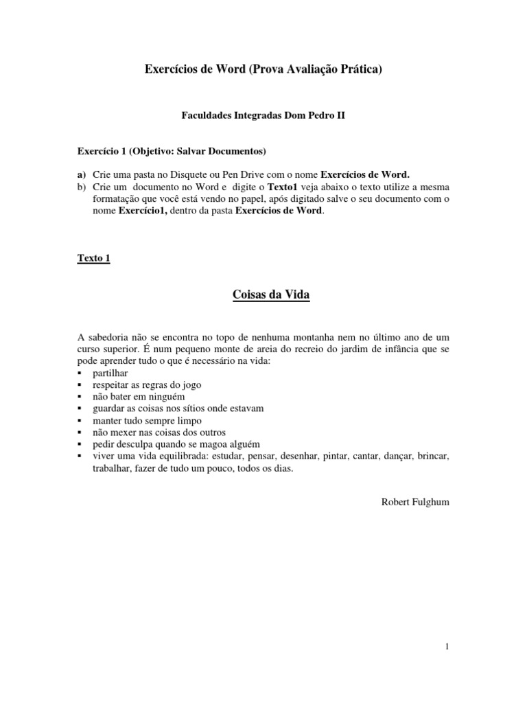 Prova Pratica Word | PDF