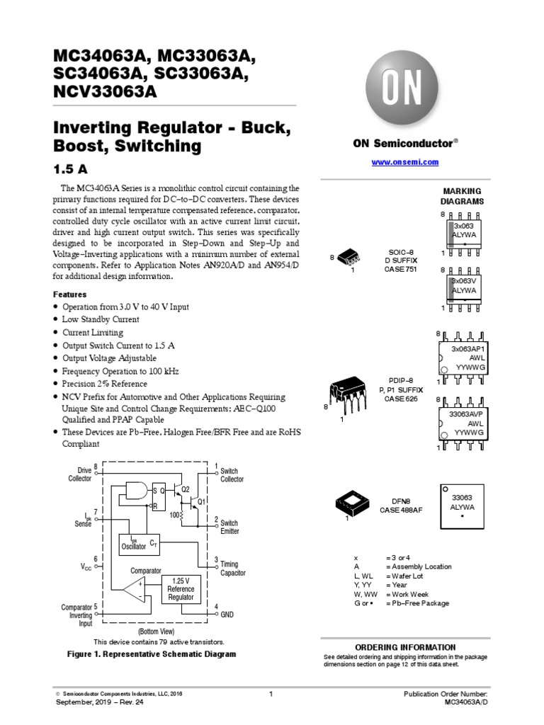 MC34063A, MC33063A, SC34063A, SC33063A, NCV33063A Inverting Regulator ...