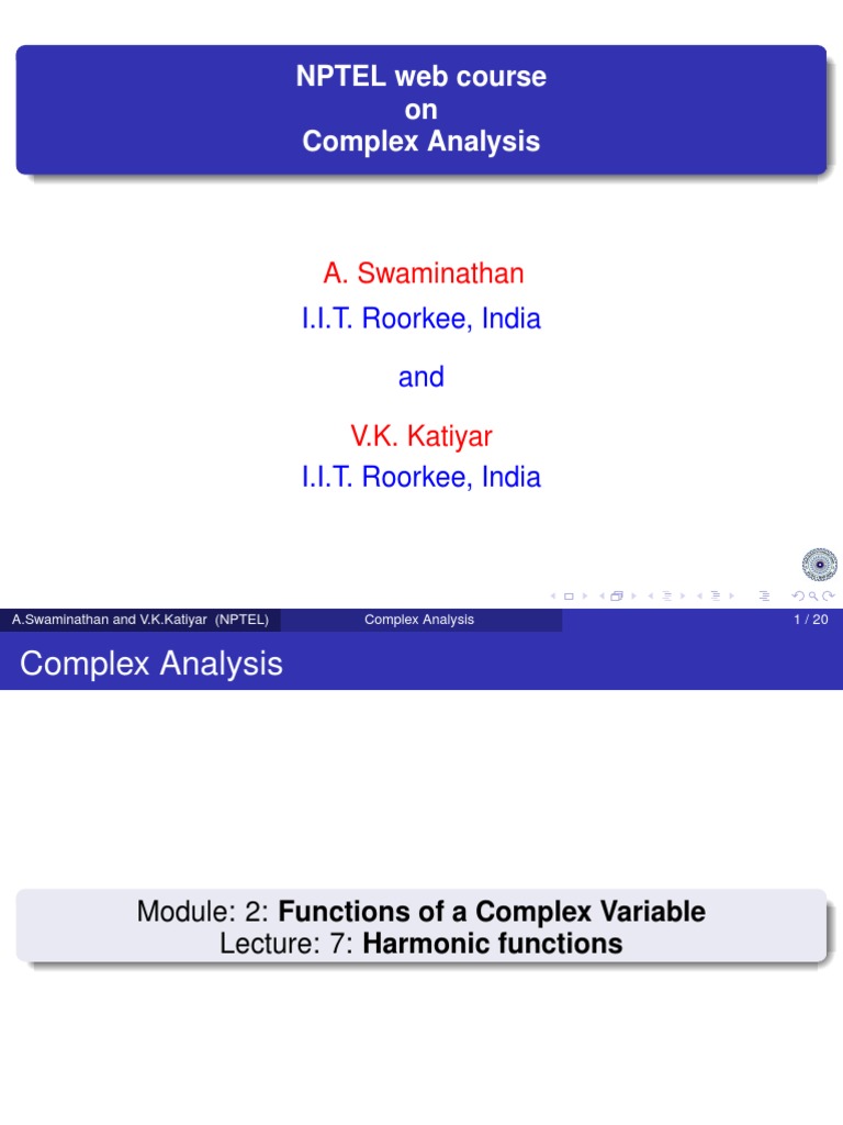 Lecture 7 | PDF | Complex Analysis | Derivative