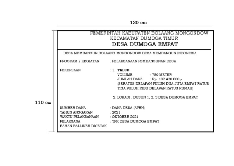 Papan Proyek Dana Desa | PDF