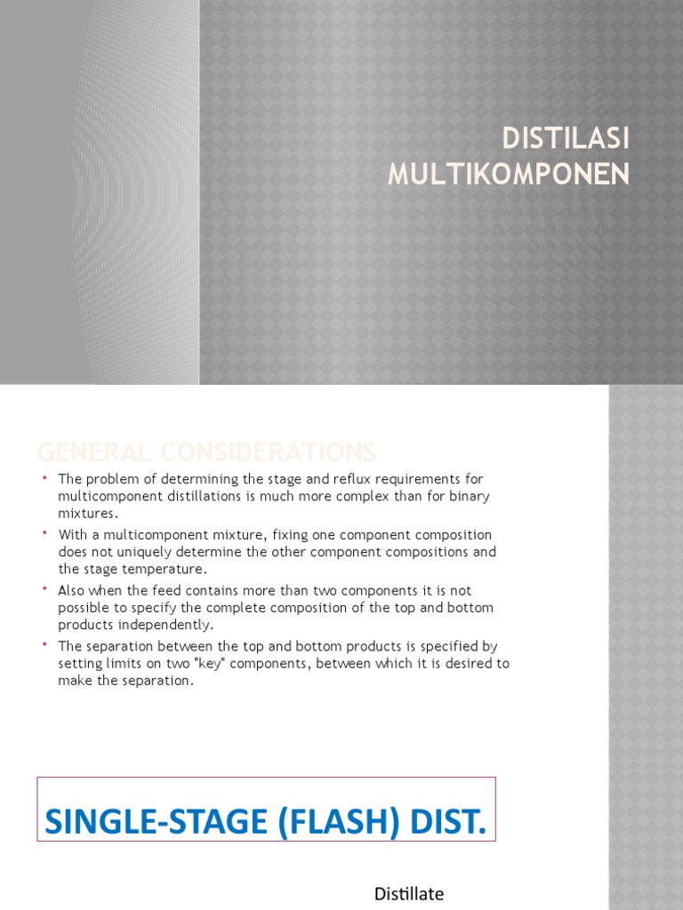 Multicomponent Distillation Guide | PDF | Distillation | Chemistry