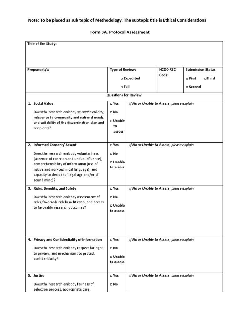 Valero REC Form 3A Protocol Assessment | PDF | Justice | Crime & Violence