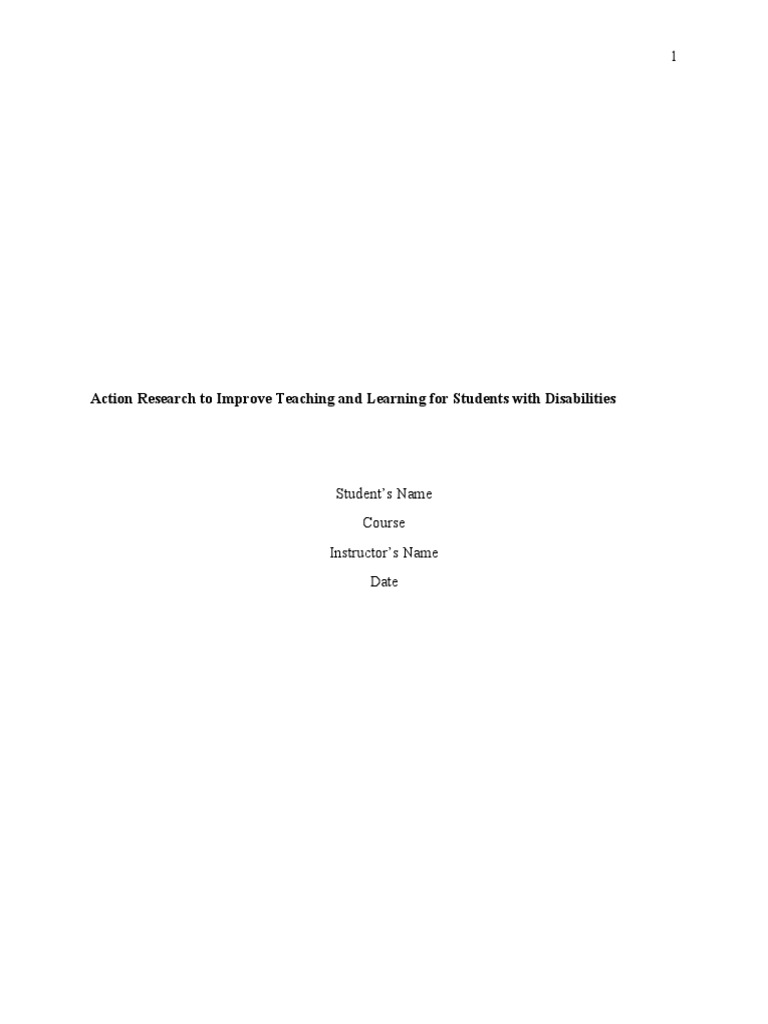 Action Research To Improve Teaching and Learning | PDF | Inclusion ...
