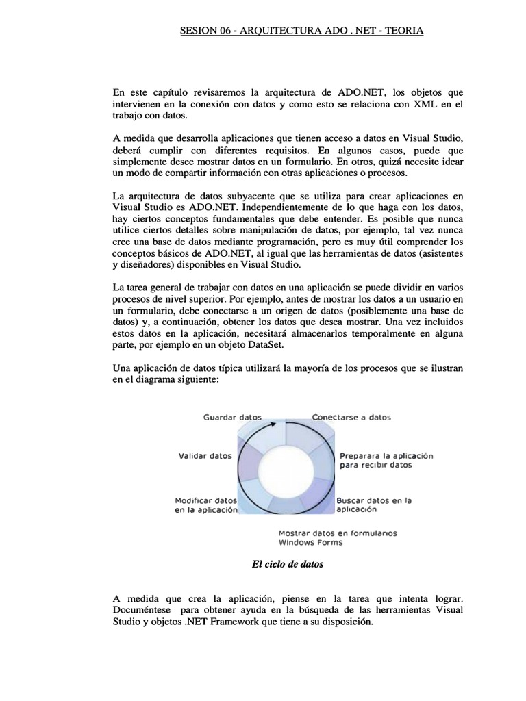 Sesion 06 Arquitectura Ado Net Teoria Pdf Active X Data Objects Xml 