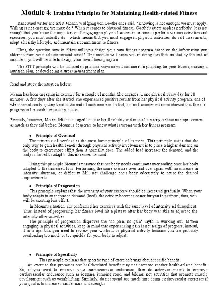 Module 4 | PDF | Physical Fitness | Strength Training