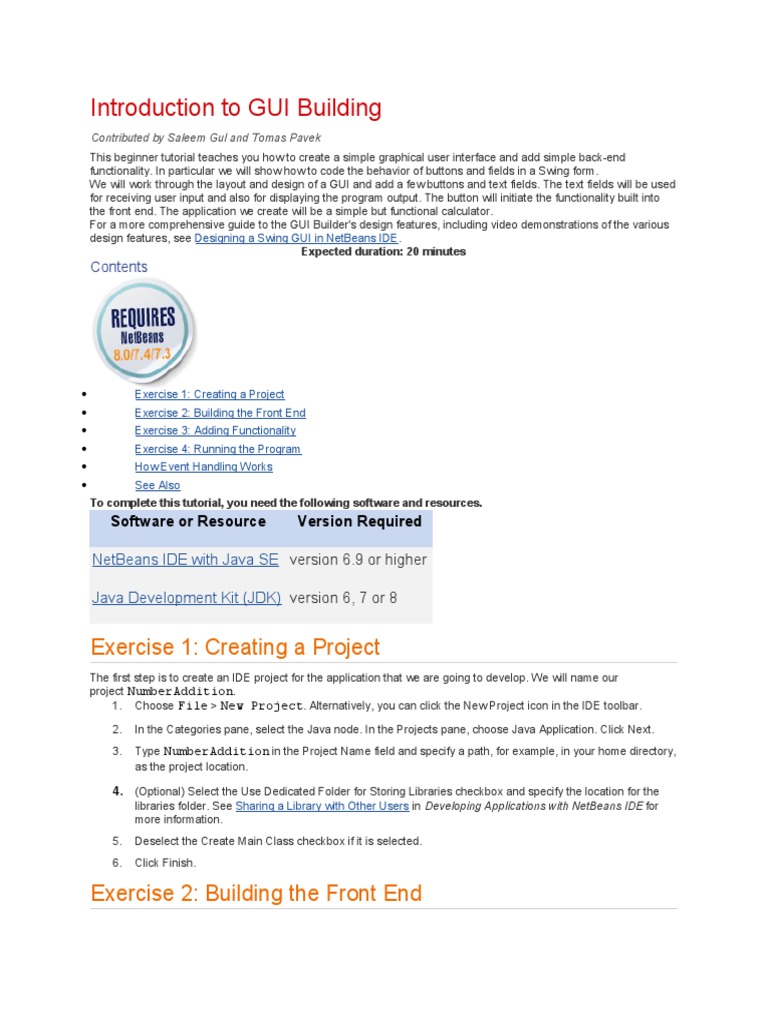 Introduction To GUI Building | PDF | Graphical User Interfaces | Button ...