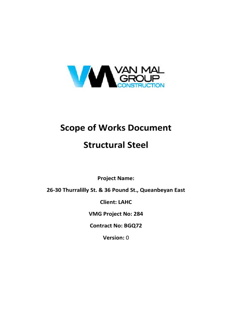 Scope of Works Structural Steel | PDF | Personal Protective Equipment ...