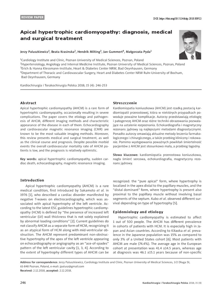 Apical HCM Diagnosis, Medical and Surgical Management | PDF