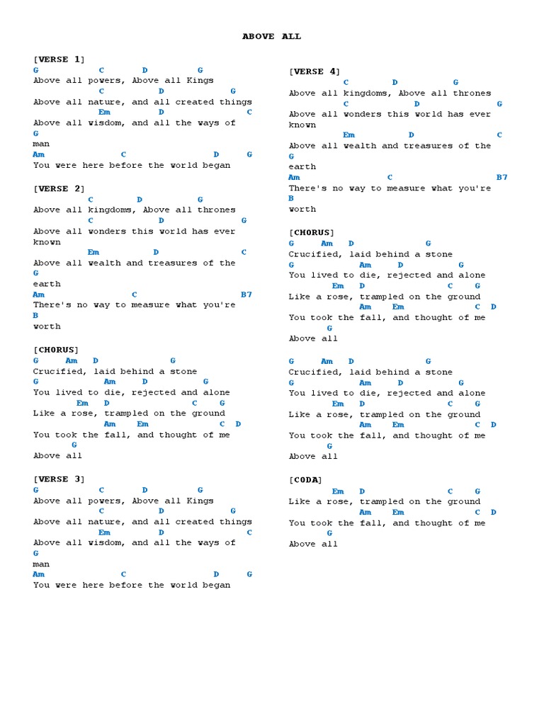 Above All | PDF | Song Structure | Musical Forms