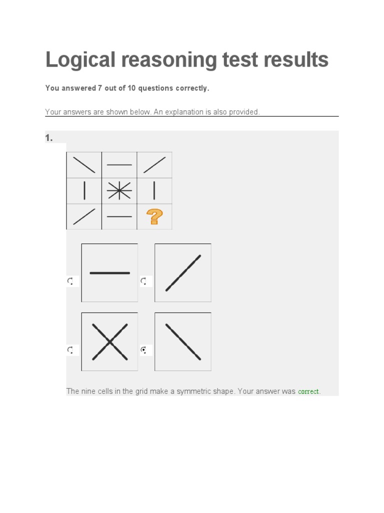 Logical Reasoning Test Results Summary | PDF | Triangle | Mathematics