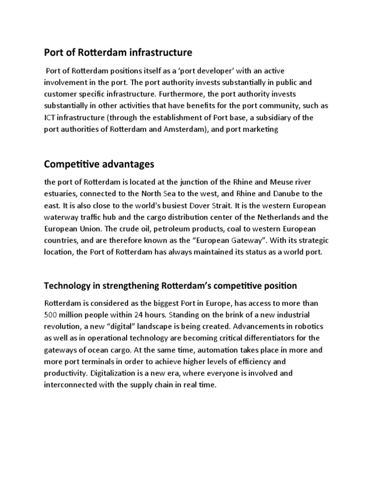 Port of Rotterdam Infrastructure: Technology in Strengthening Rotterdam ...