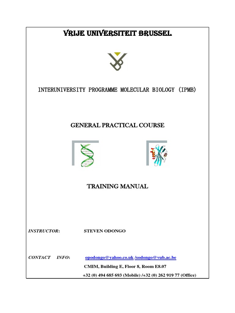 IPMB Practical Training Manual | PDF | Polymerase Chain Reaction ...