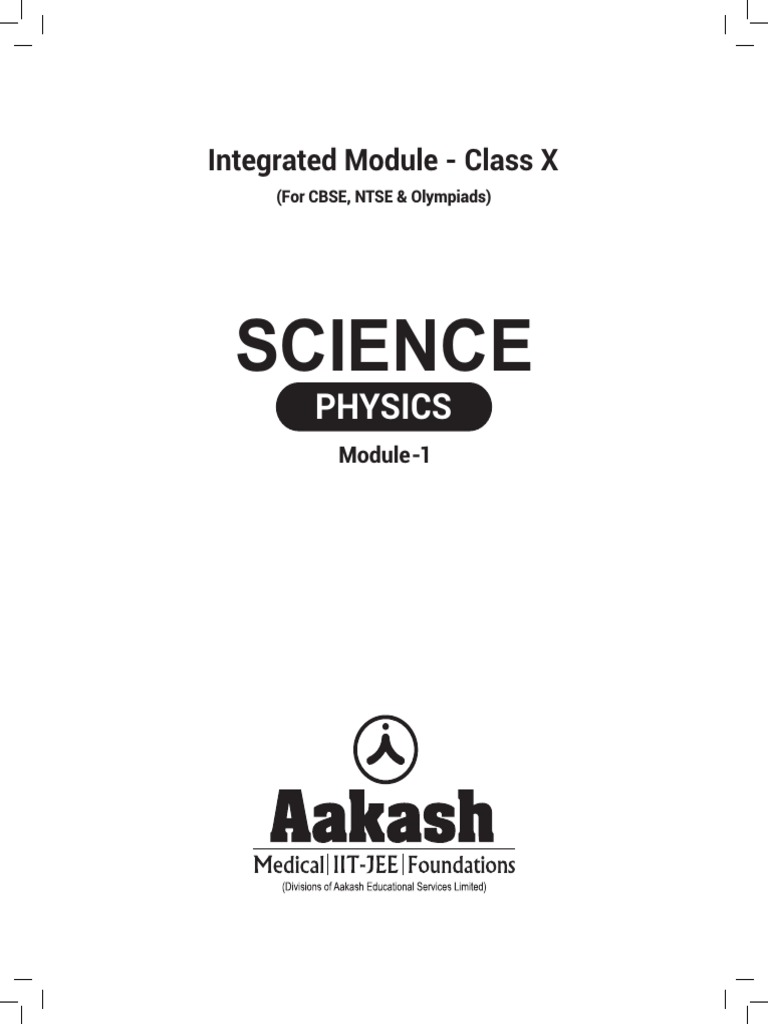 Aakash Physics Module 1 | PDF | Light | Mirror