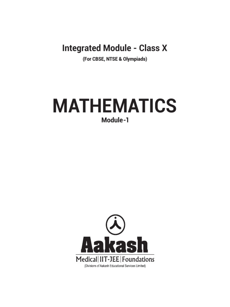 Aakash Mathematics Module 1-Signed-Signed | PDF | Equations | Variable (Mathematics)