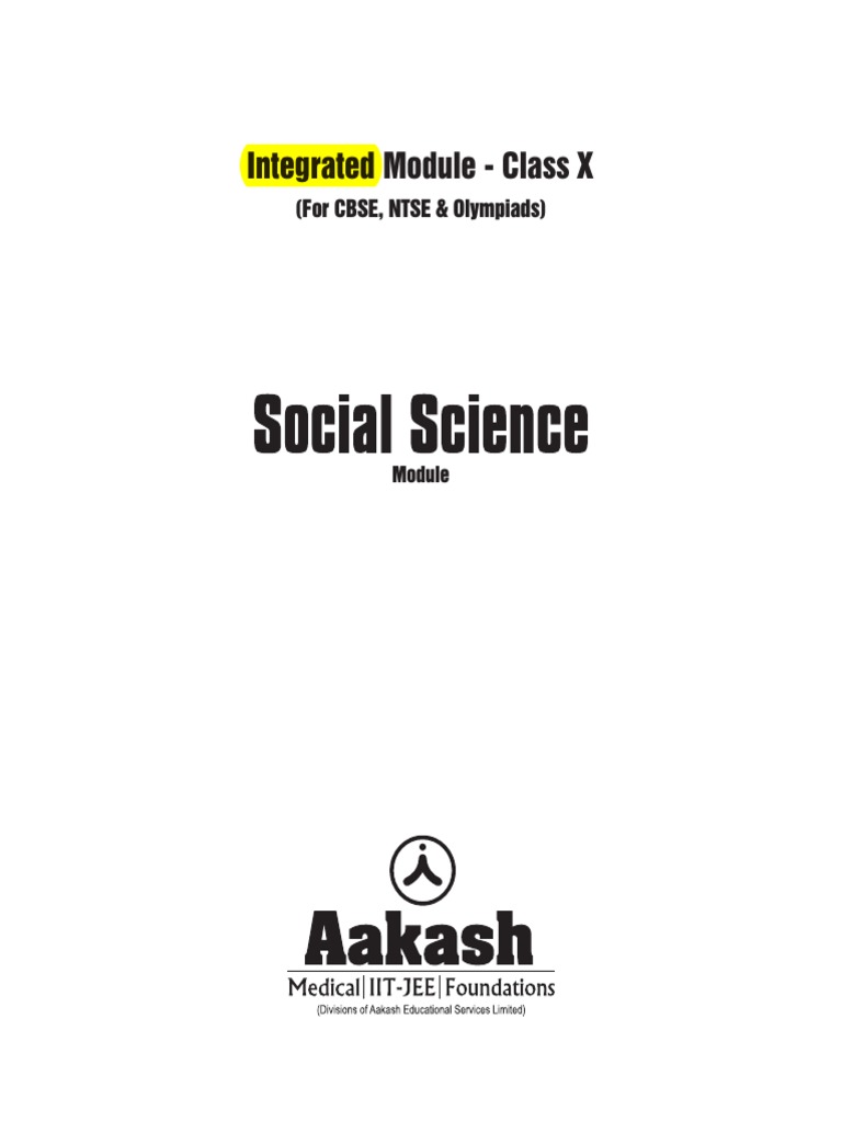 Aakash Social Science Module | PDF | Economies | Economy Of India