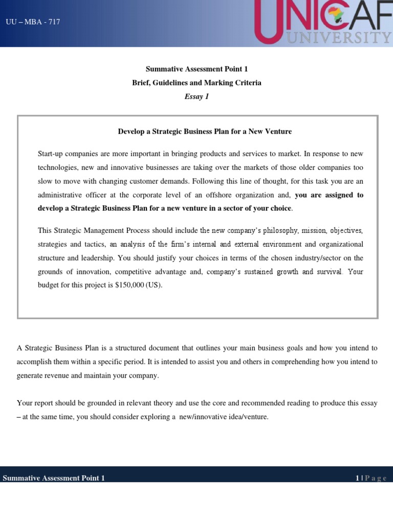 Summative Essay 1 - Brief, Guidelines and Marking Criteria | PDF ...