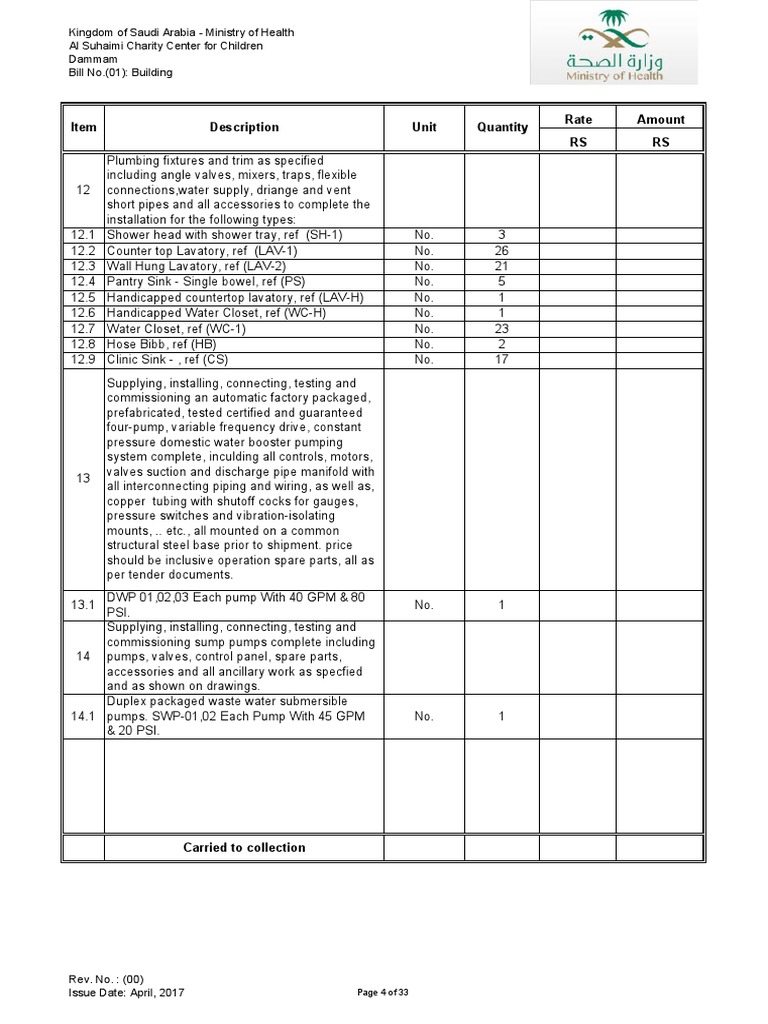 Mep Boq 4 | PDF | Pump | Plumbing