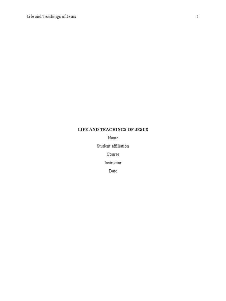 Life and Teachings of Christ | PDF | John The Baptist | Christianity