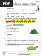 Grade 1 Living and Nonliving Things Science Printable Worksheet 2 | PDF