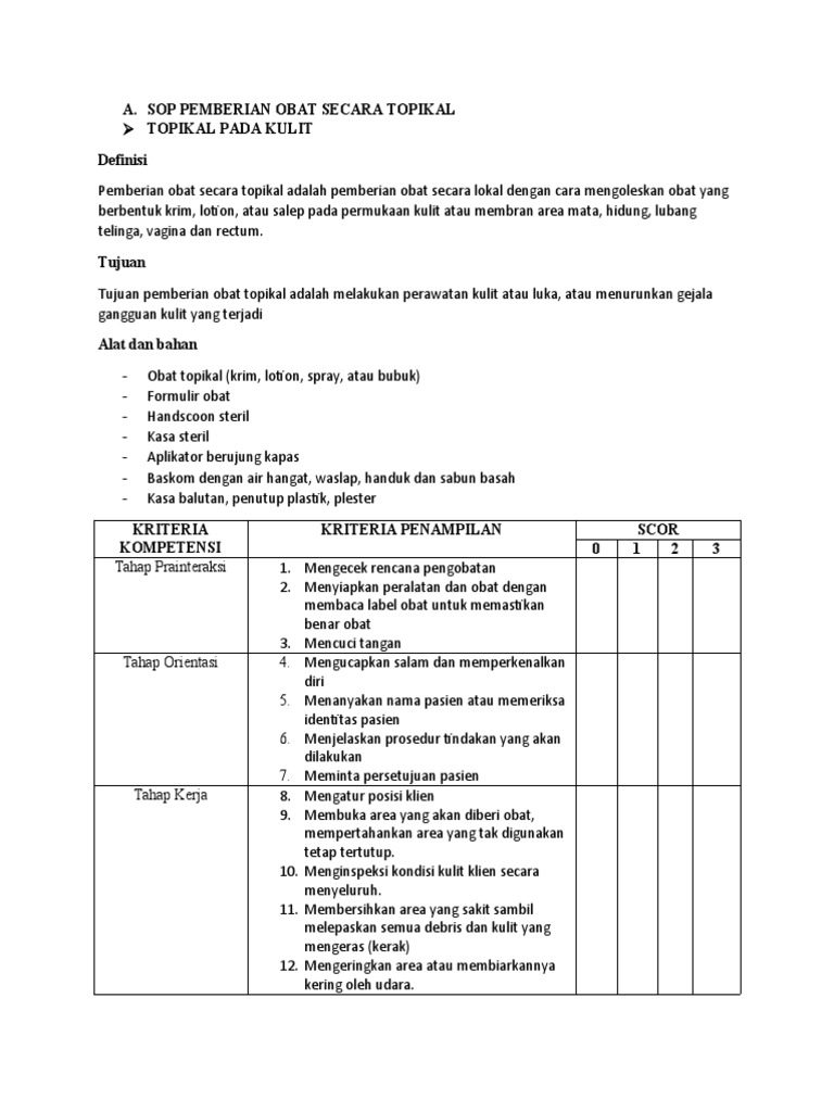Sop Pemberian Obat | PDF