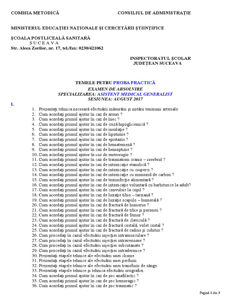 AMG Tematica Proba Practica 2017 | PDF