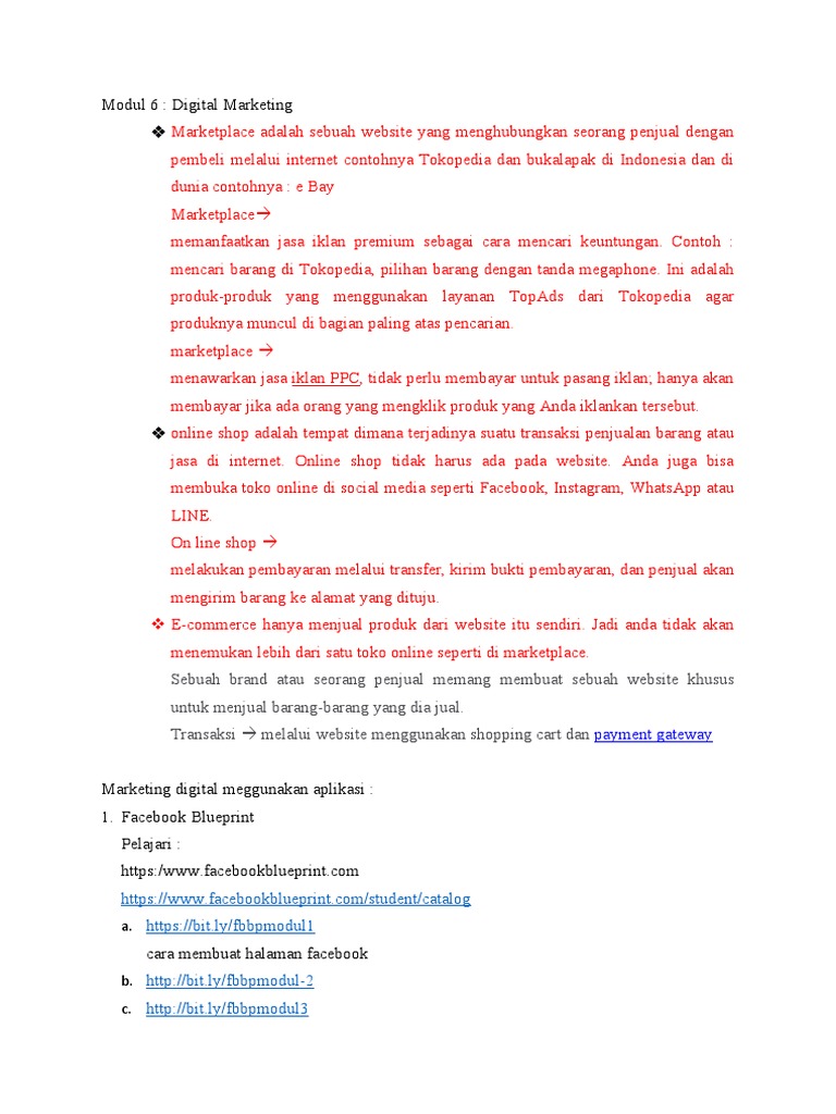 9.2 Modul 6 Digital Marketing | PDF | Karier & Perkembangan