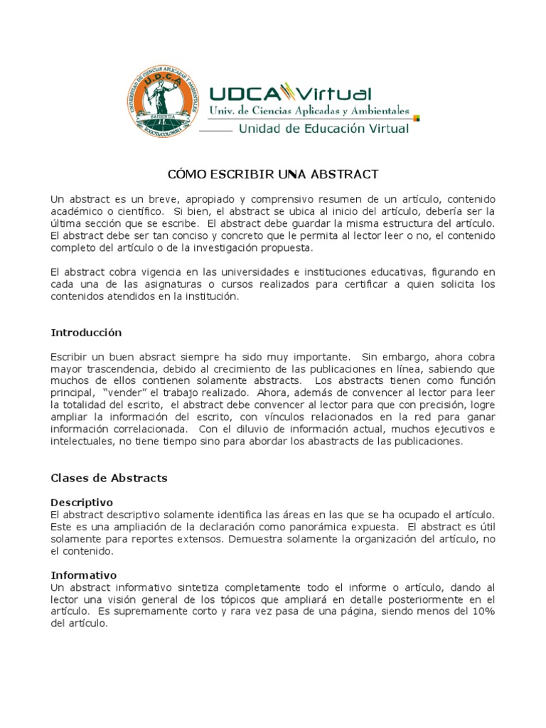 Cómo escribir un abstract