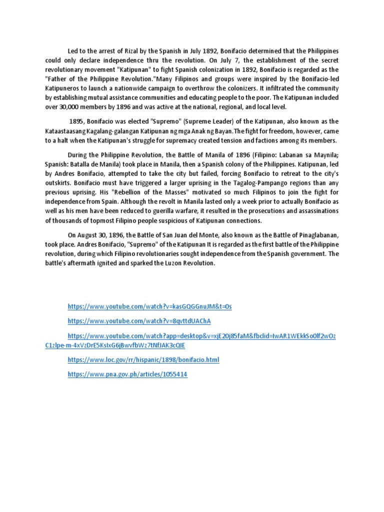 Andres Bonifacio Fight | PDF | Wars Of Independence | Philippines