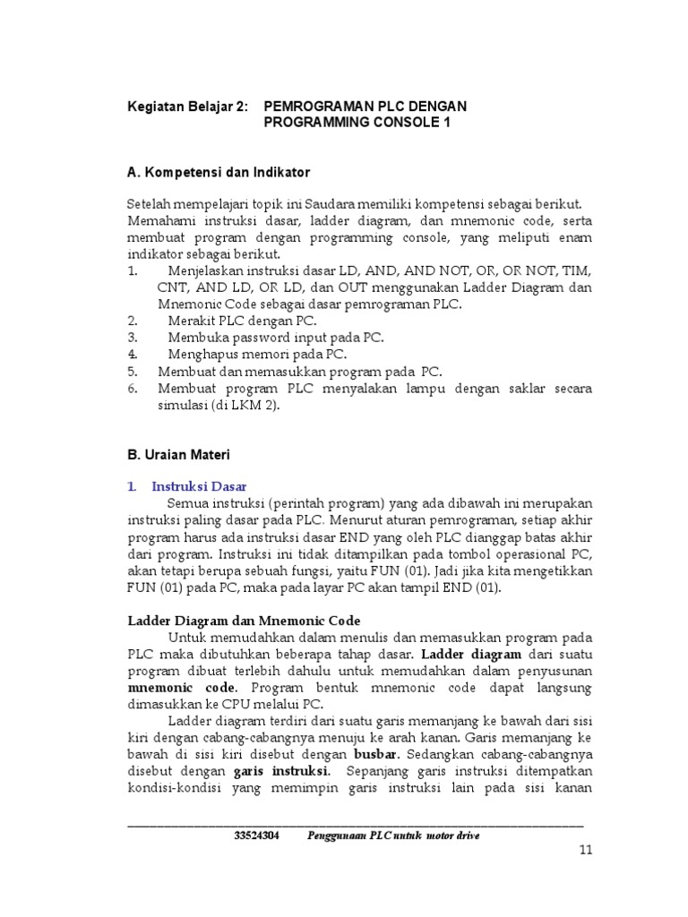 Pemrograman PLC Dasar | PDF | Komputer | Teknologi & Rekayasa