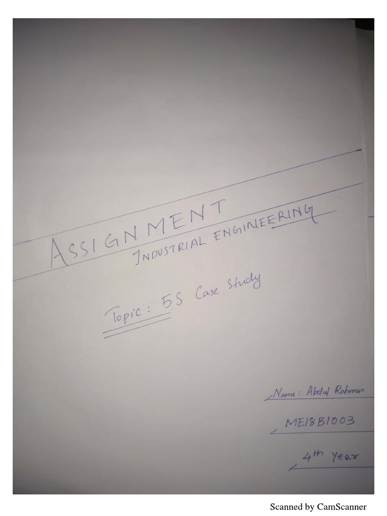 5S-Case Study ME18B1003 | PDF