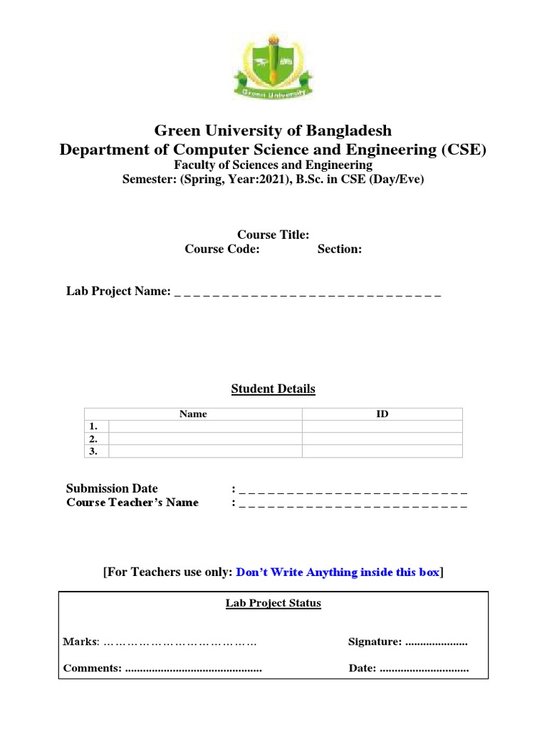 Lab Project Template - CSE | PDF | Simulation | Science And Technology
