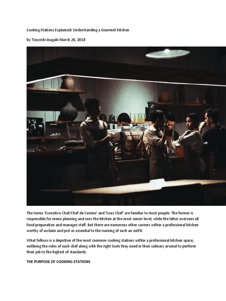 Kitchen Cooking Stations Explained | PDF | Chef | Foods