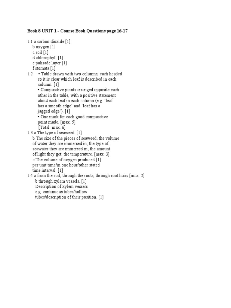 Book 8 UNIT 1 - Course Book Questions Page 16-17 | PDF