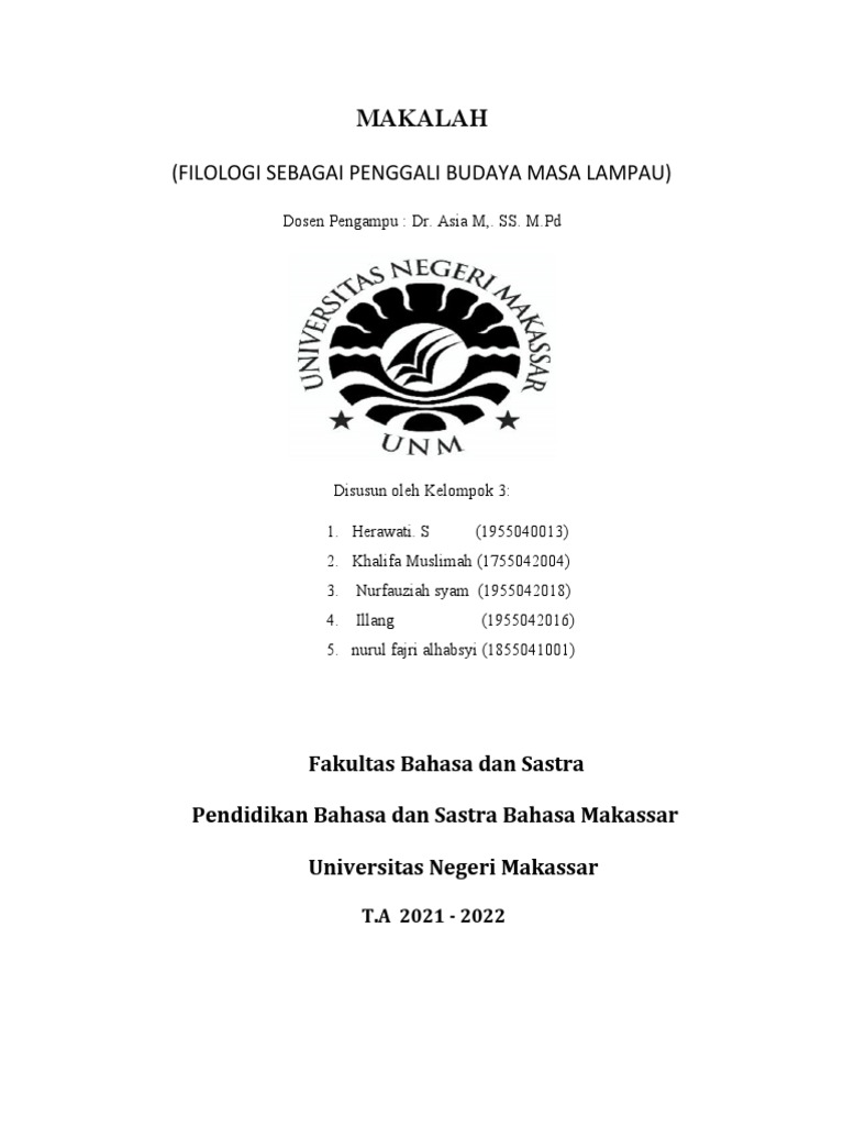 Makalah Filologi Kelompok 3 | PDF
