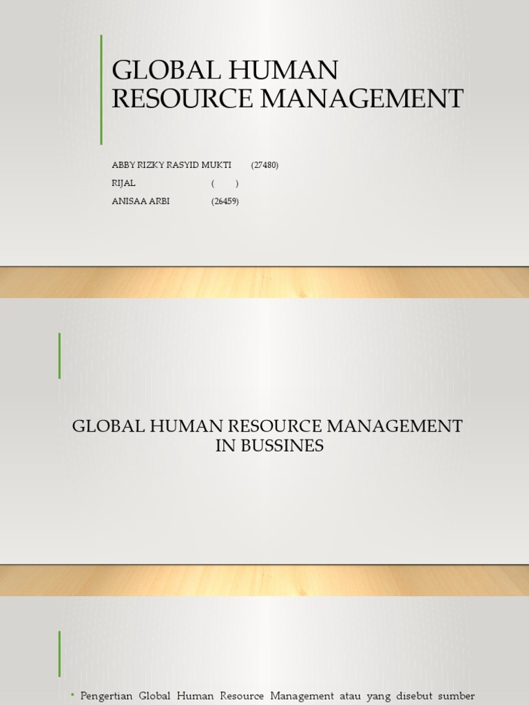 Global Human Resource Management | PDF