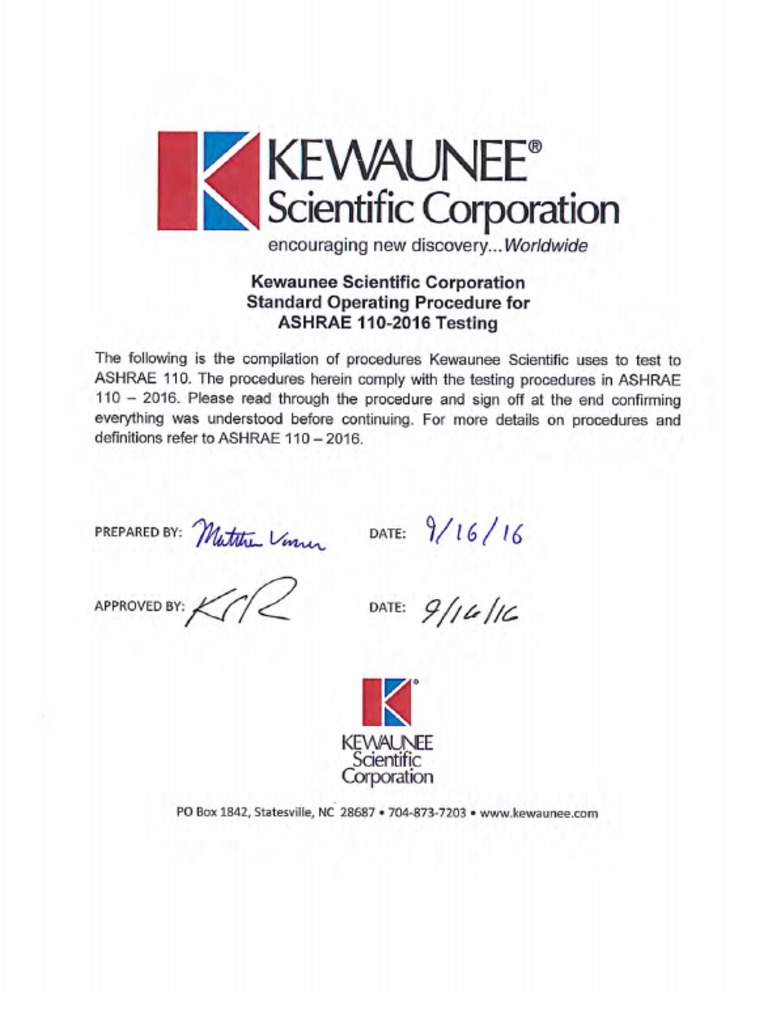 ASHRAE 110-2016 Document - Methods of Testing Performance of Laboratory ...