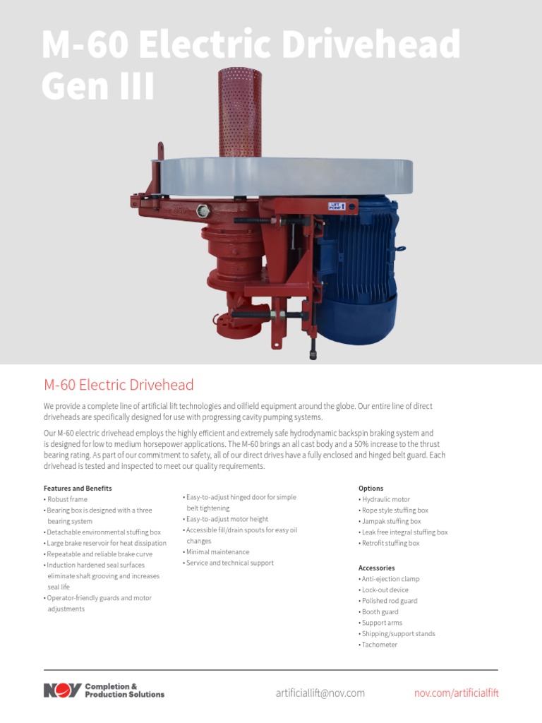 M60ElectricDrivehead Gen III | PDF | Electric Motor | Brake