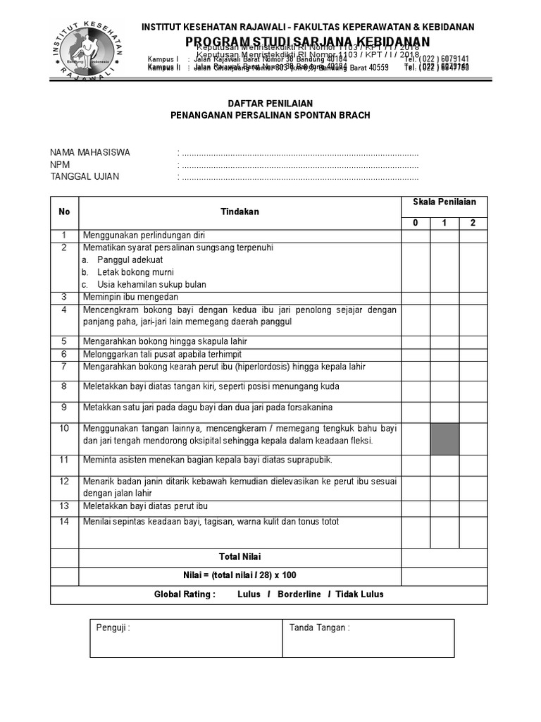 DAFTAR TILIK (KB Dan Patologi) | PDF