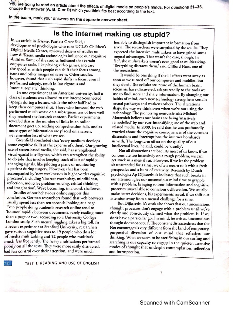 Is The Internet Making Us Stupid | PDF