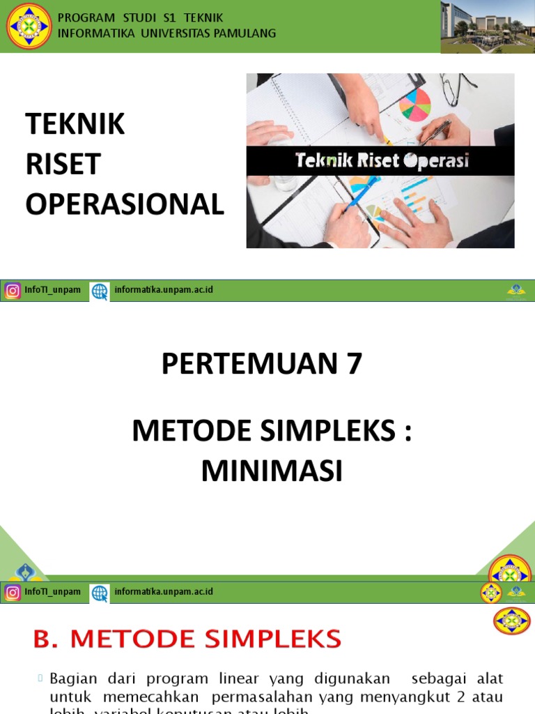 Teknik Riset Operasional - Pertemuan 7 | PDF | Metode & Bahan Ajar