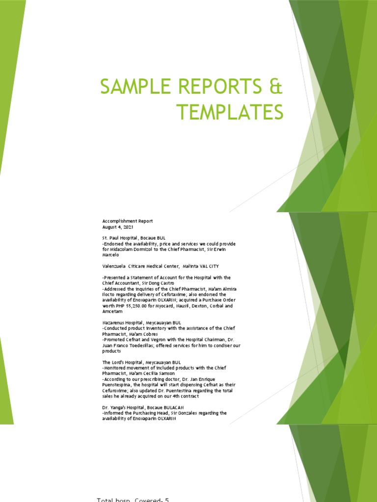 Sample Reports & Templates | PDF | Pharmacy | Pharmaceutical Sciences