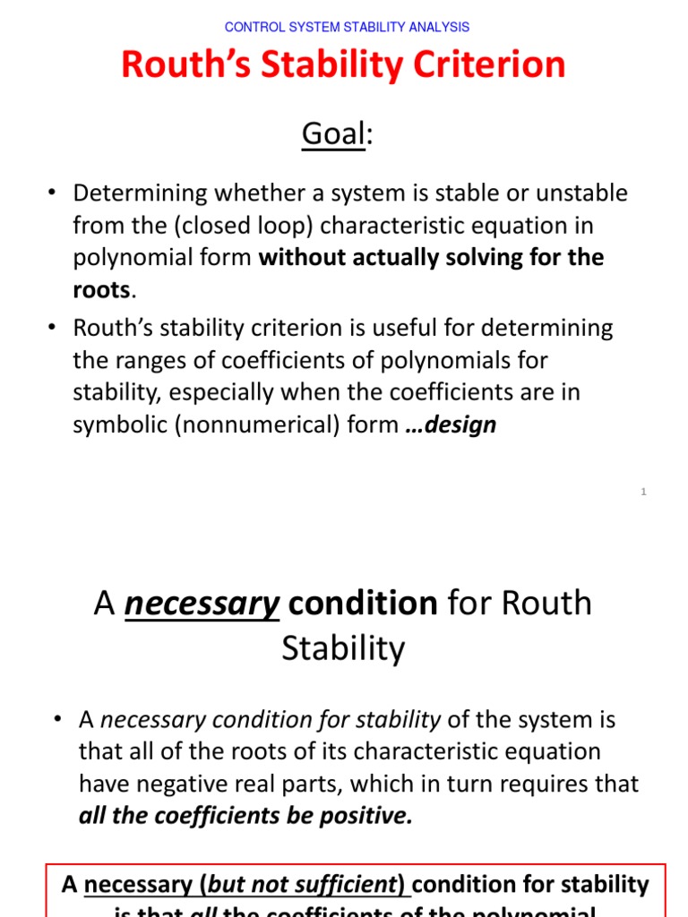 Slides 4 (Routh, Root Locus) | PDF | Stability Theory | Mathematics
