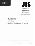JIS H5202-1999 - Aluminum Alloy Castings | PDF
