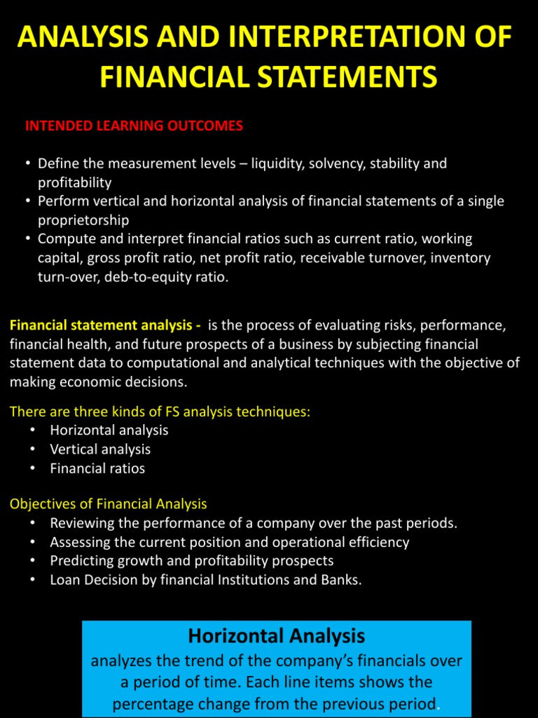 Analysis of FS PDF Vertical and Horizontal | PDF | Balance Sheet | Expense