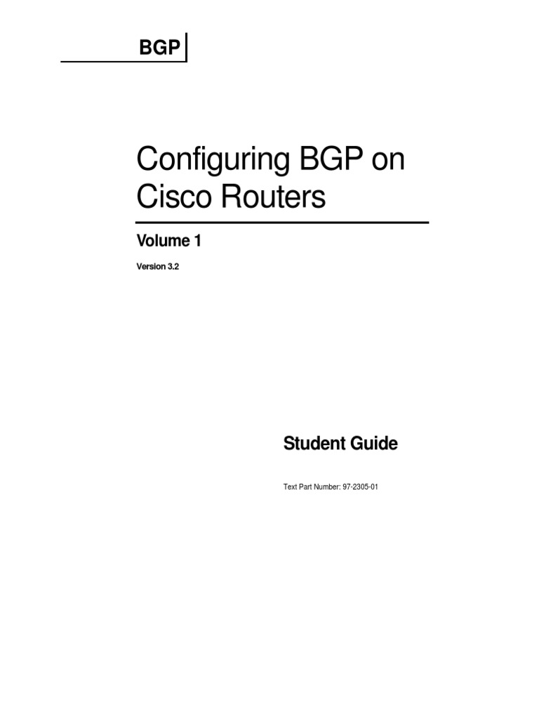 Configuring BGP On Cisco Routers: Student Guide | PDF | Cisco ...