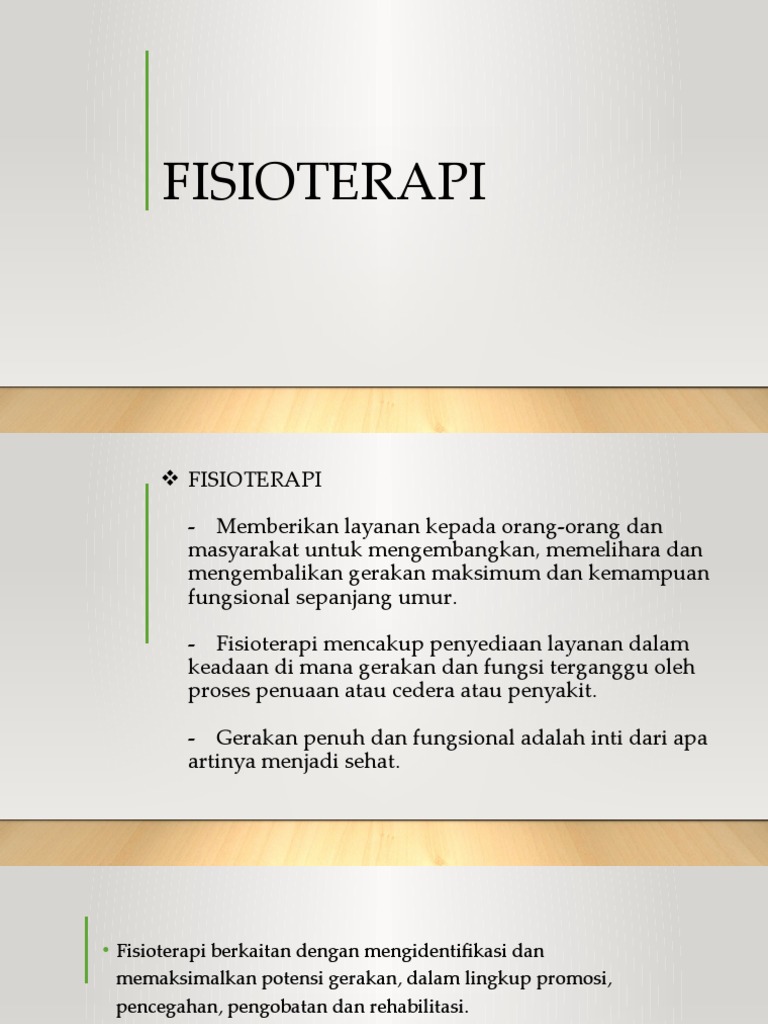 FISIOTERAPI | PDF | Pengembangan Diri