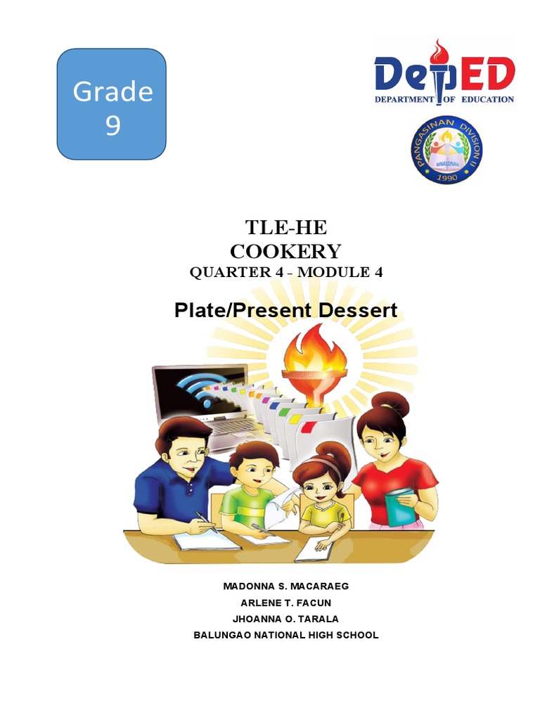 Grade 9: Tle-He Cookery Plate/Present Dessert | PDF | Custard | Desserts